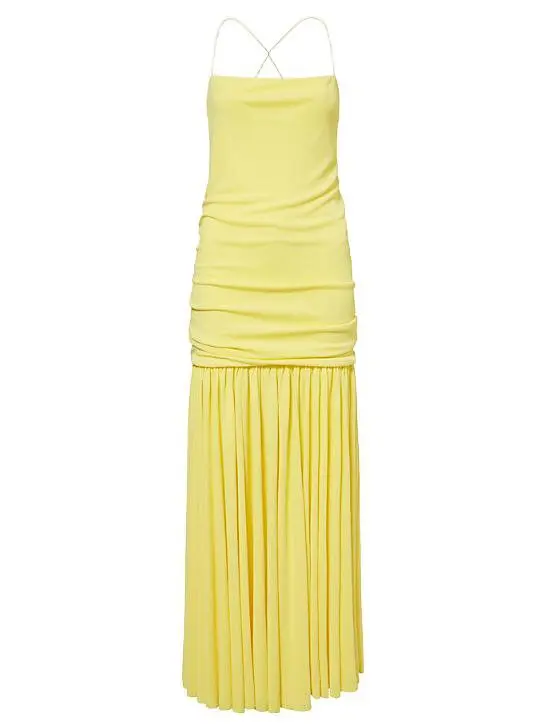 Jacquemus La Robe Abiha Gathered-waist Woven Midi Dress - Yellow