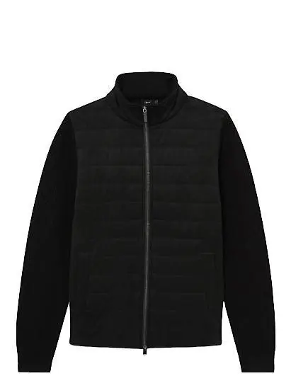 REISS Bram Quilted Zip-through Jacket - Black