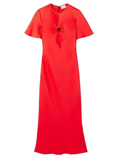 Claudie Pierlot Satin Maxi Dress - Tangerine