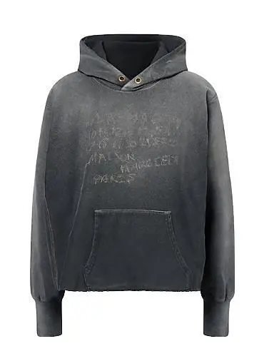 MAISON MARGIELA Numbers-embroidered Cotton-jersey Sweatshirt - Washed Black