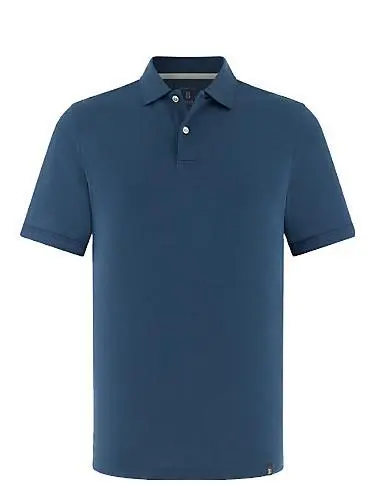 Boggi Milano Short-sleeved Piqué Cotton-blend Polo Shirt - Air-blue
