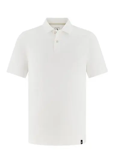 Boggi Milano Short-sleeved Piqué Cotton-blend Polo Shirt Xxl - White