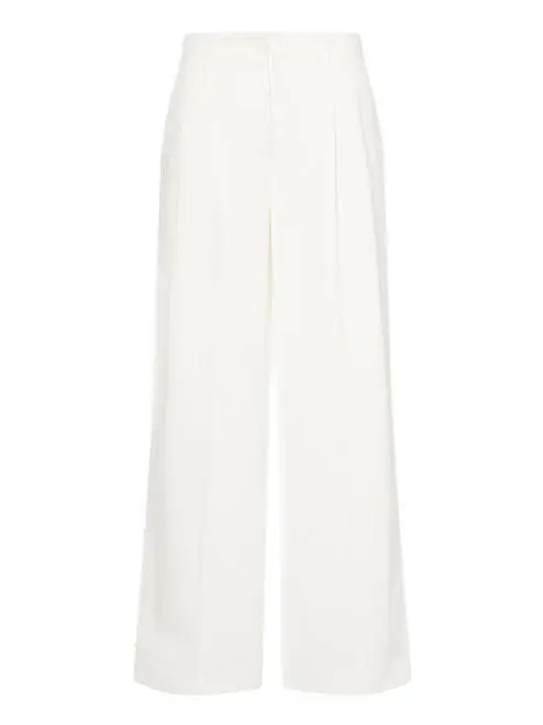 TOTEME Wide-leg Cotton-twill Trousers - White
