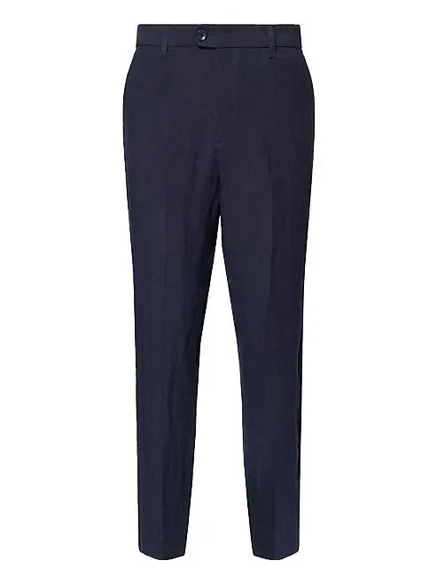 PERCIVAL Tailored Linen Trousers - Navy
