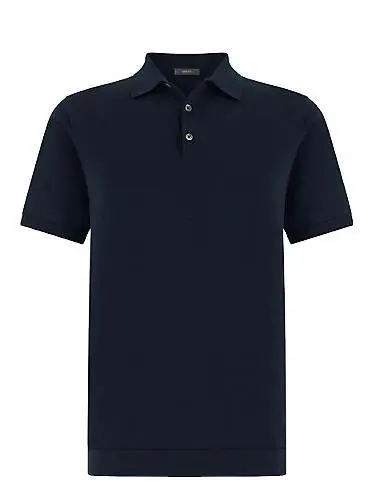 Boggi Milano Slim-fit Short-sleeve Cotton And Silk-blend Polo Xxl - Navy Blue