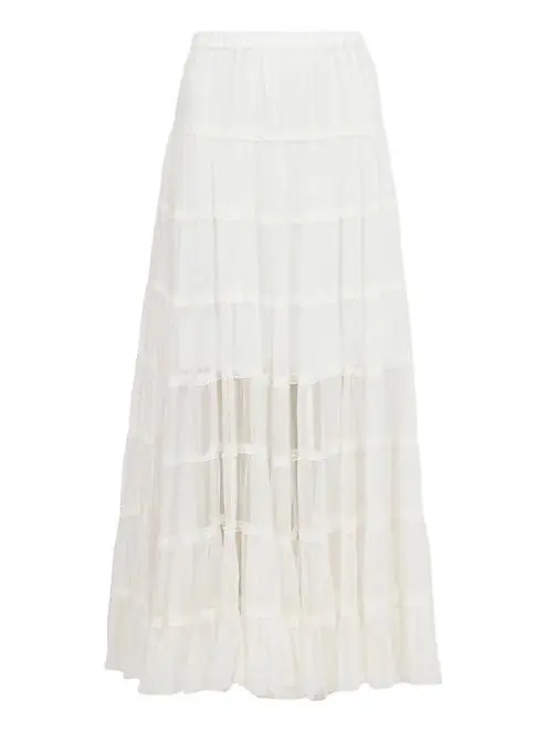 ALLSAINTS Eva Elasticated-waist Woven Maxi Skirt - Chalk White