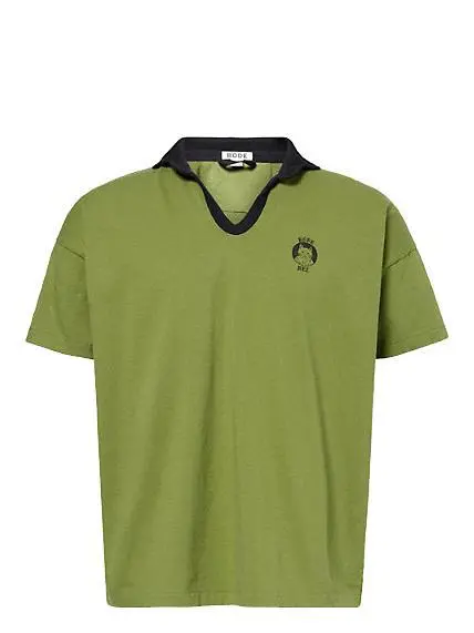BODE Cat Graphic Cotton Polo Shirt - Green