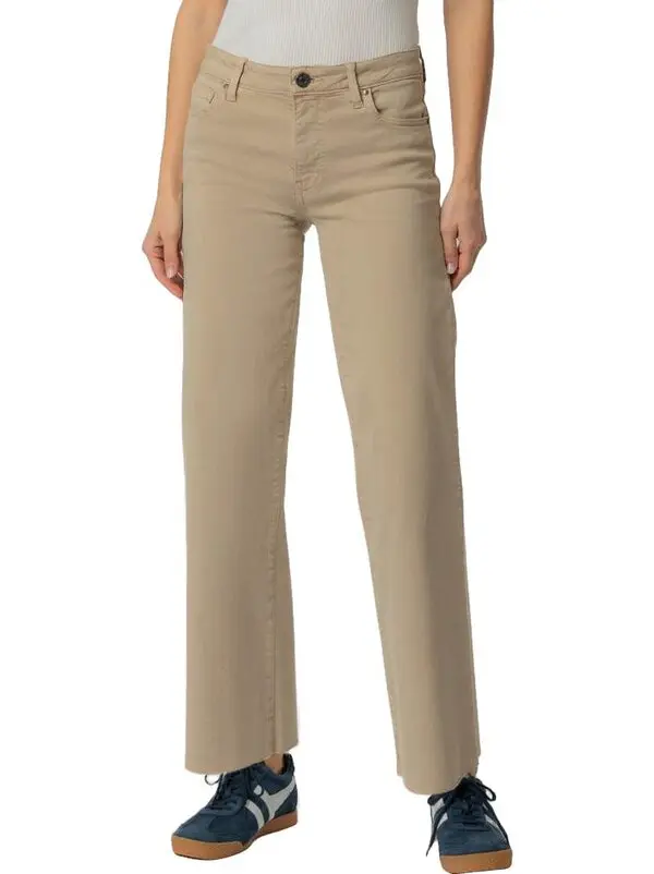 Kut From The Kloth Raw Hem Wide Leg Jeans - Oat