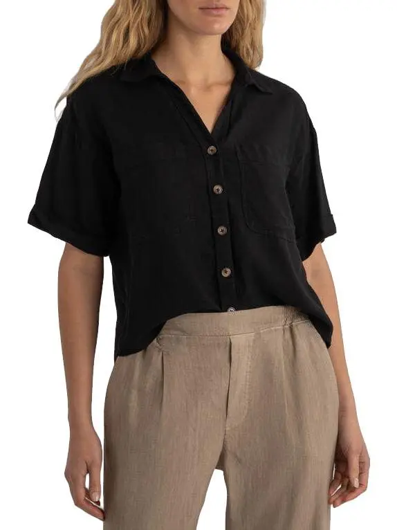 Kut From The Kloth Brianna Boxy Shirt - Black
