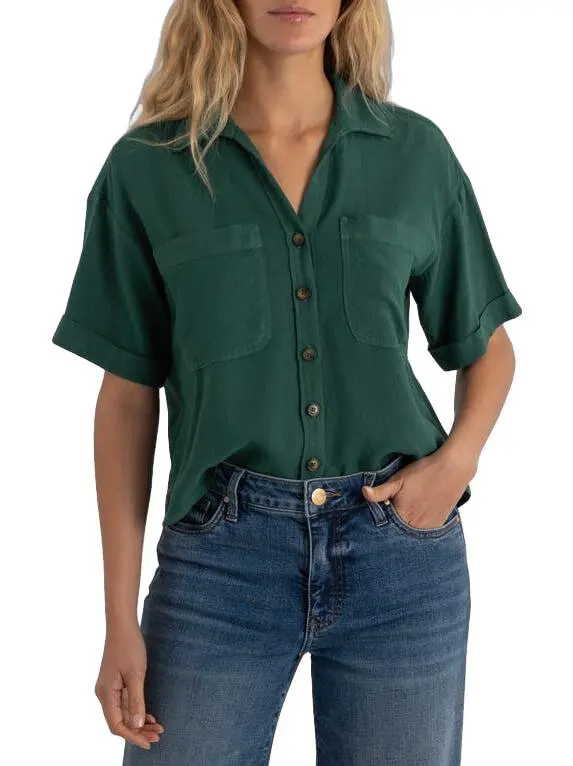 Kut From The Kloth Brianna Boxy Shirt - Jungle