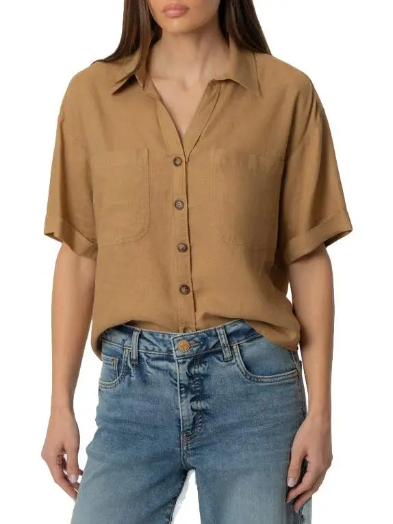 Kut From The Kloth Brianna Boxy Shirt - Wood