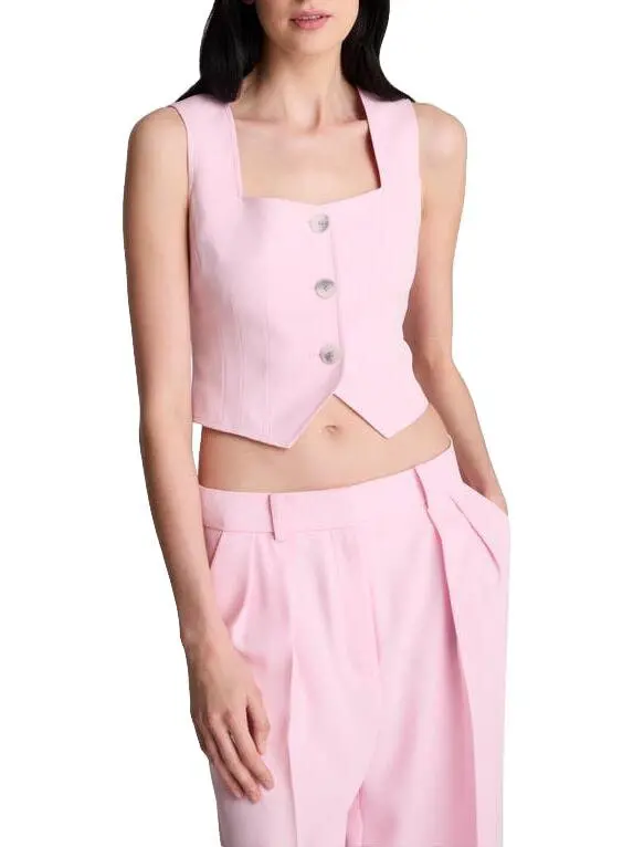 KENNETH COLE Square-neck Fitted Cropped Vest - Chintz Pink