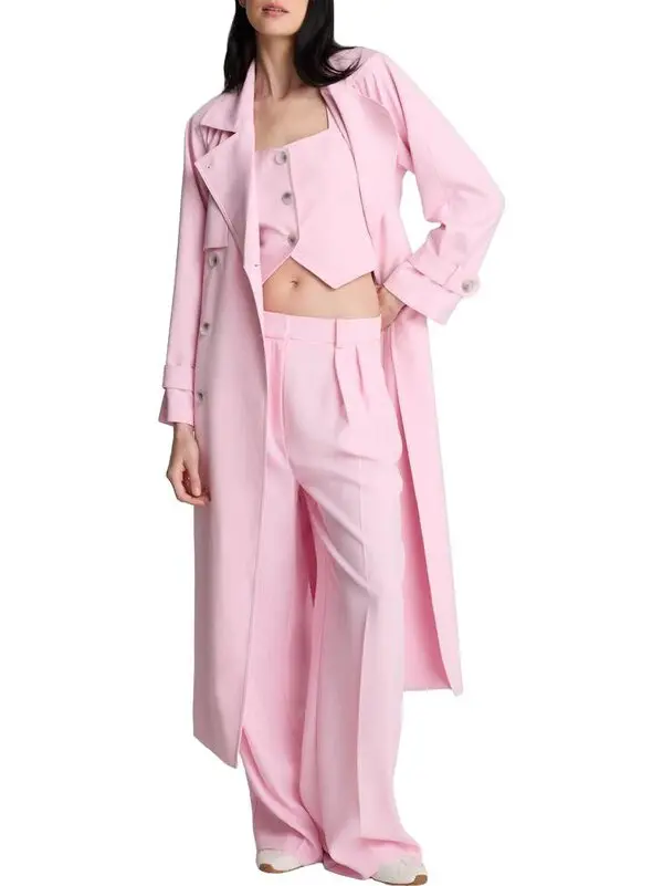 KENNETH COLE Belted Trench Coat - Chintz Pink
