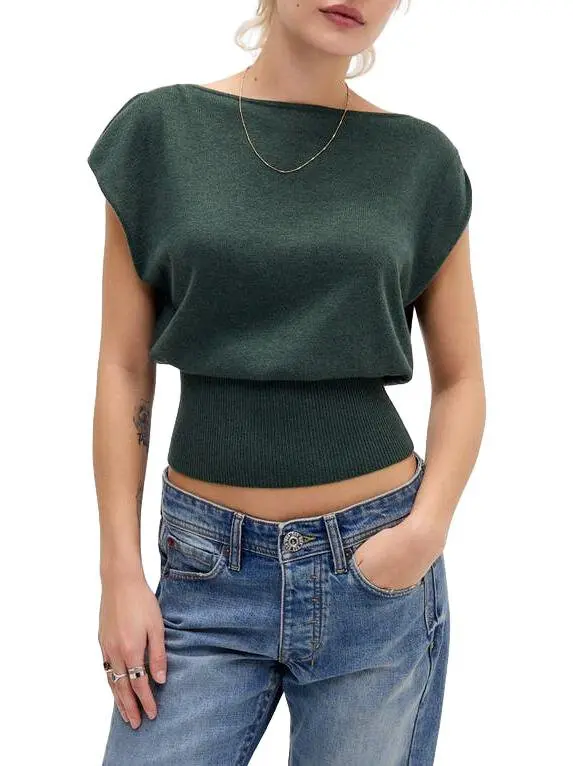 BDG URBAN OUTFITTERS Knit Crop Top - Khaki