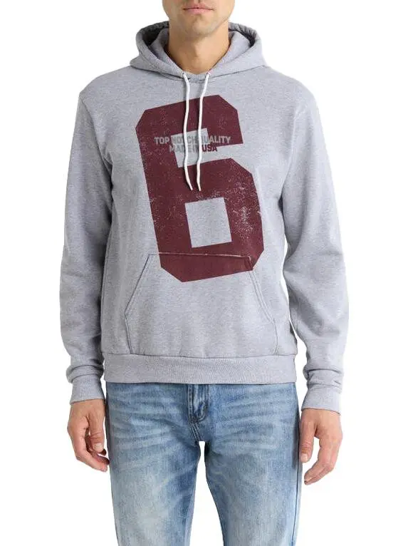 925 ORIGINALS Playbook Graphic Cotton Hoodie - Ash Grey