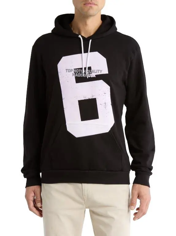 925 ORIGINALS Playbook Graphic Cotton Hoodie - Jet Black