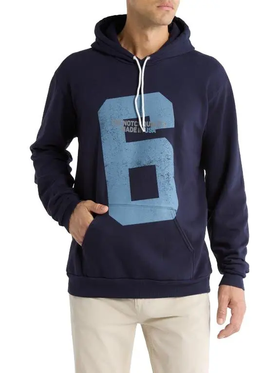 925 ORIGINALS Playbook Graphic Cotton Hoodie - Navy