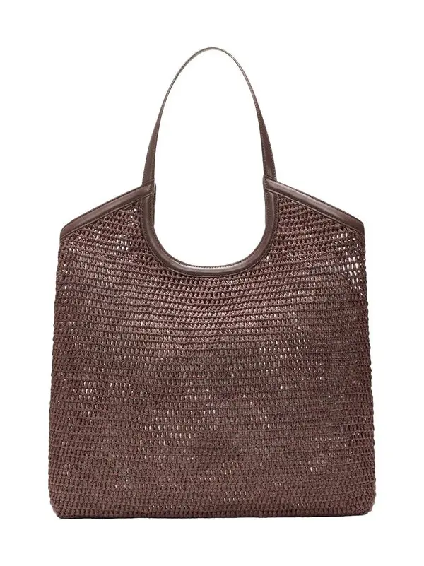 Mz Wallace Large Georgica Crochet Tote - Brown Crochet