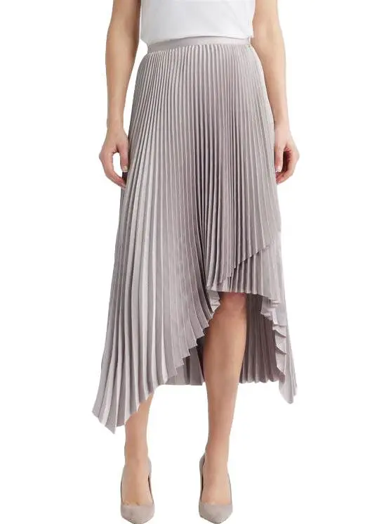 BOSS Vlantel Pleated Asymmetric Midi Skirt - Open Prple