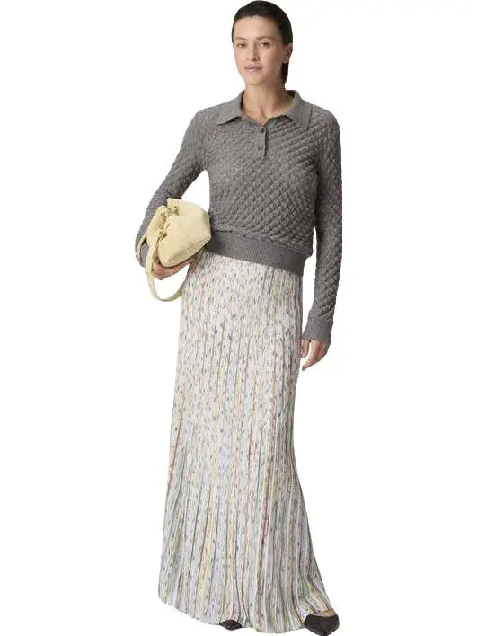 Missoni Long Skirt In Ribbed Space-dye Viscose With Sequins - Multicoloured