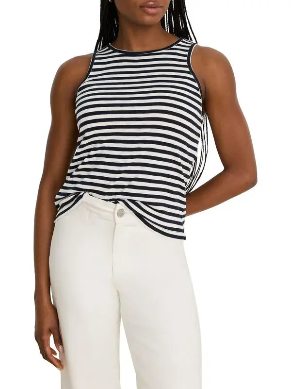 NIC+ZOE Stripe Rib Tank - Indigo Multi