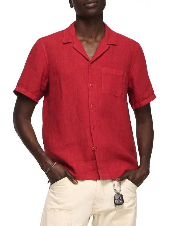 Lucky Brand Notch Collar Short Sleeve Button-up Shirt - Emboldened