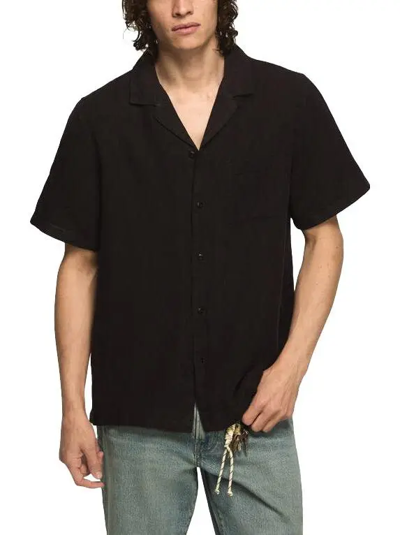 Lucky Brand Notch Collar Short Sleeve Button-up Shirt - Phantom