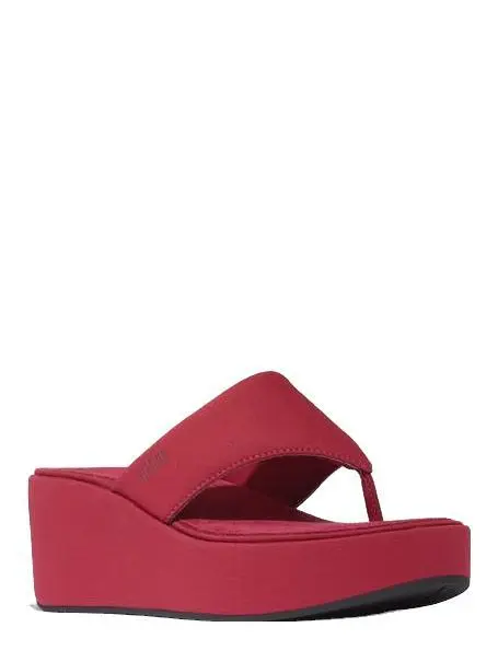 Fitflop Platform Wedge Toe-post Sandals - Burnt Berry