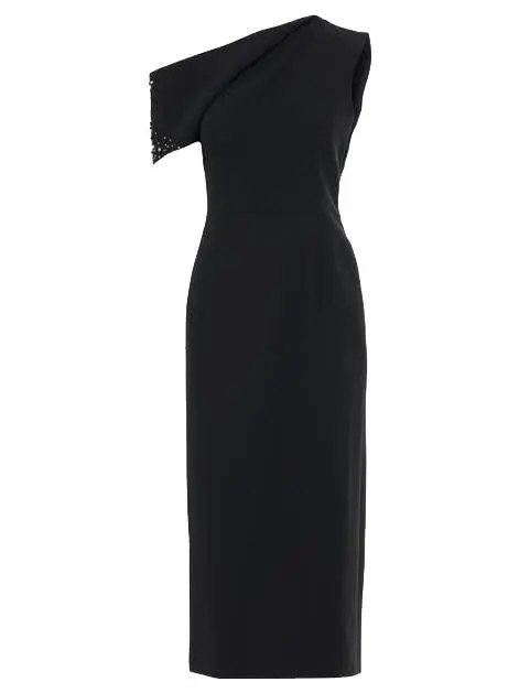 GIZIA Bead-embroidered Long Dress - Black