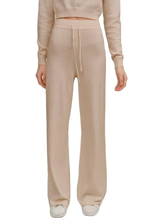 KATHRYN MCCARRON Alex Wide Leg Cashmere Pant - Camel