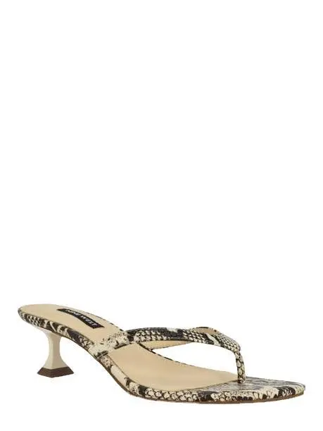 Nine West Kitten Heel Flip Flop - Light Natural