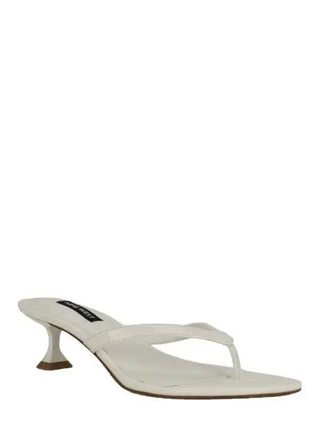 Nine West Kitten Heel Flip Flop - White