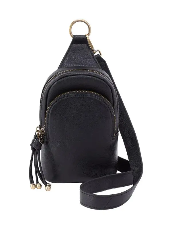 Hobo Leather Small Sling Bag - Black