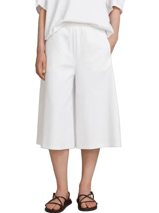 MM BY MAX MARA Crop Wide Leg Jersey Pants - Optical White
