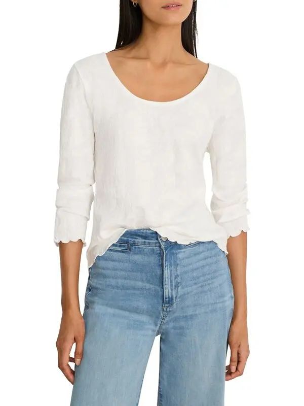 NIC+ZOE Lace Scoop Neck Top - Paper White