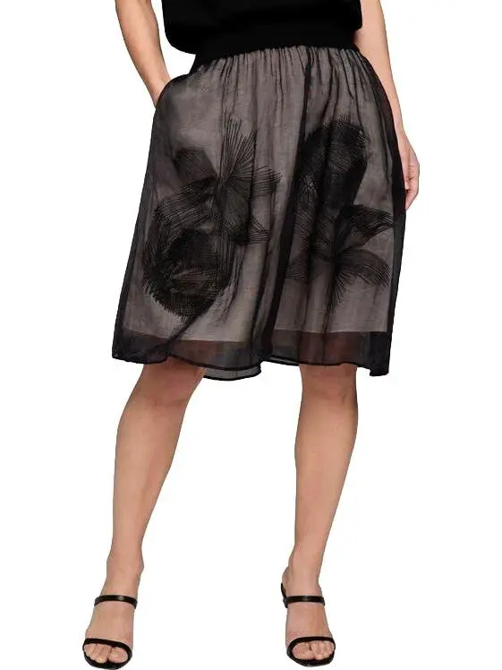 NIC+ZOE Embroidered Mesh Skirt - Black Multi
