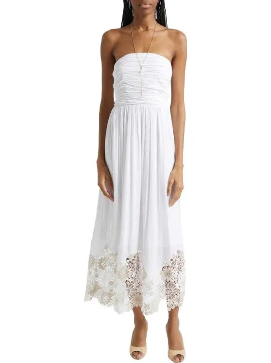 Ramy Brook Milani Strapless Lace-detailed Dress - Ivory