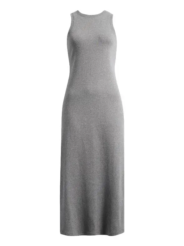 Nordstrom Stretch Microrib Tank Dress - Grey Dark Heather