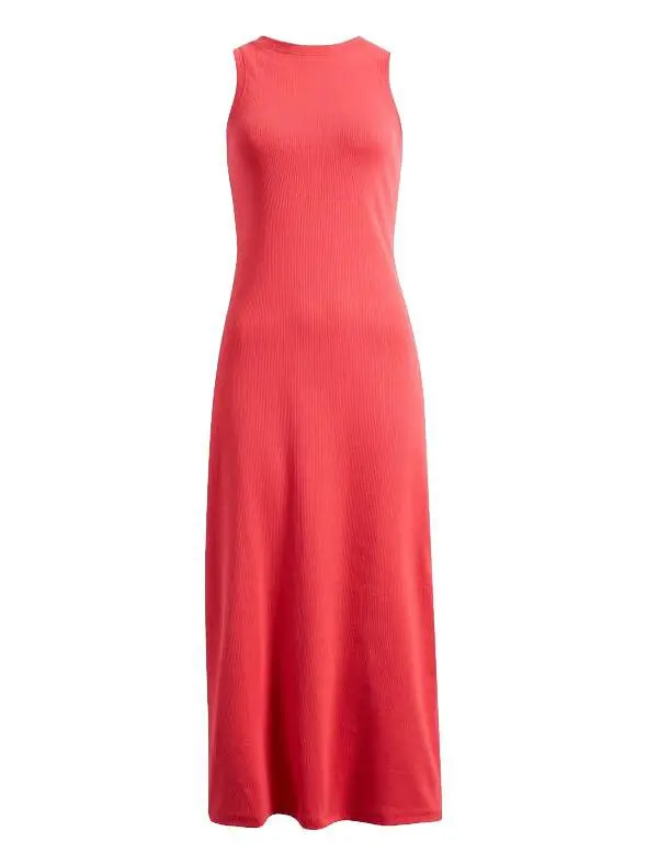 Nordstrom Stretch Microrib Tank Dress - Red Saucy