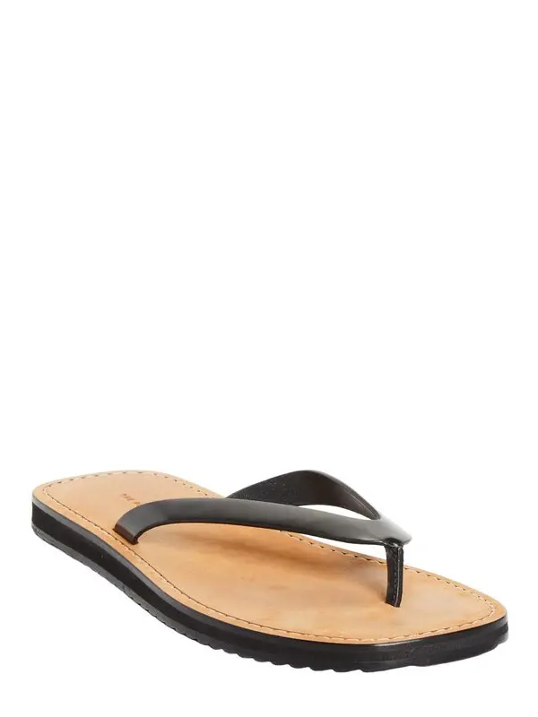 THE ROW City Flip Flop - Black/natural