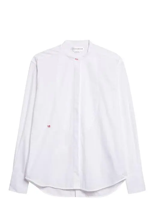 Victoria Beckham Bib Detail Cotton Poplin Button-up Shirt - White