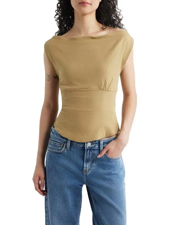 Free People Off-the-shoulder Top - Dill Seed