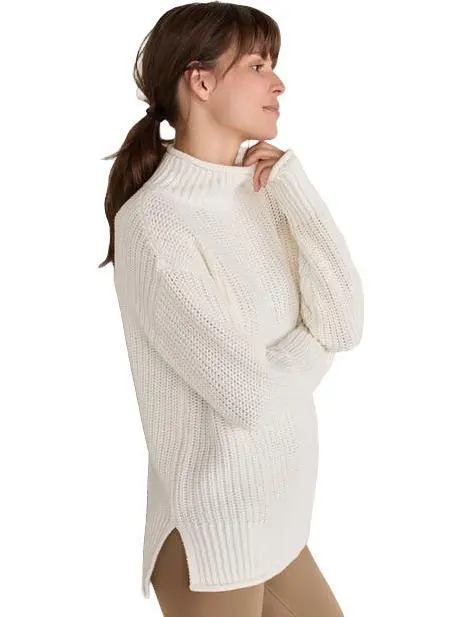 HAVEN WELL WITHIN Organic Cotton Shaker Stitch Roll Neck Pullover - Ivory