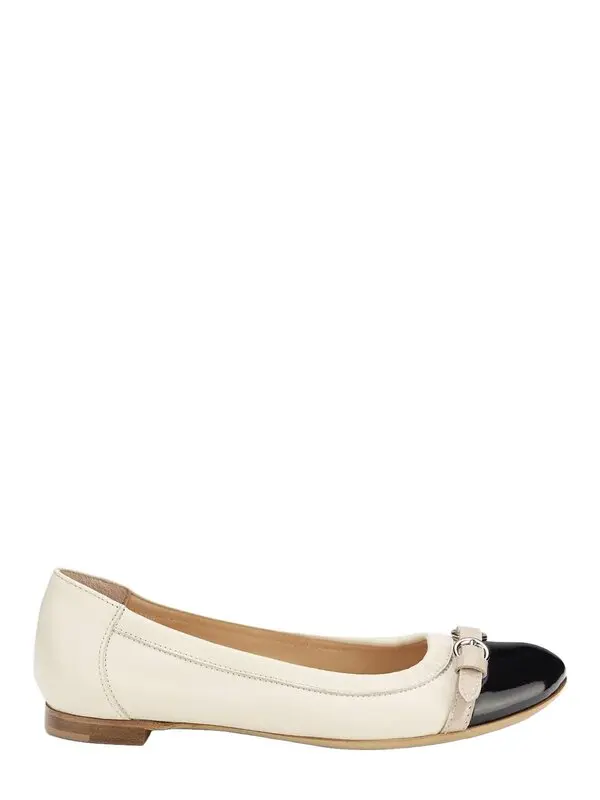 Agl Monika Cap Toe Ballerina - Ivory
