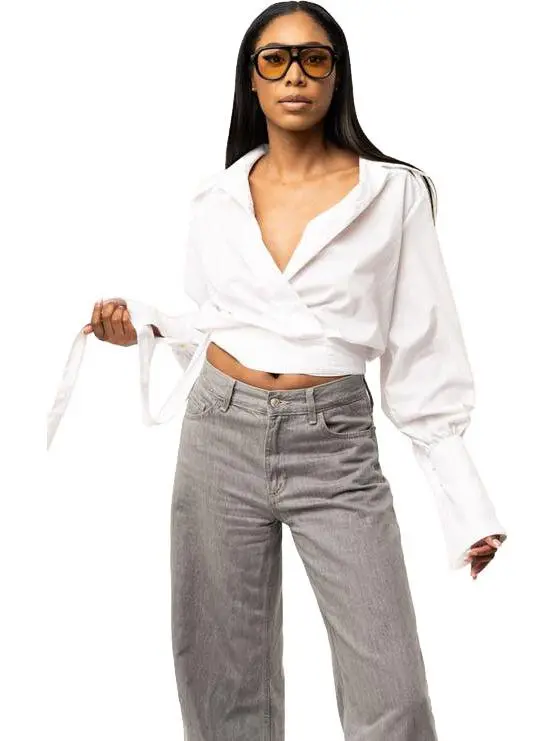IZAYLA Saline Blouse - White