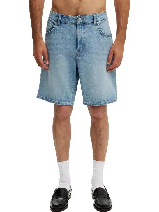 COTTON ON Loose Straight Denim Short - River Blue
