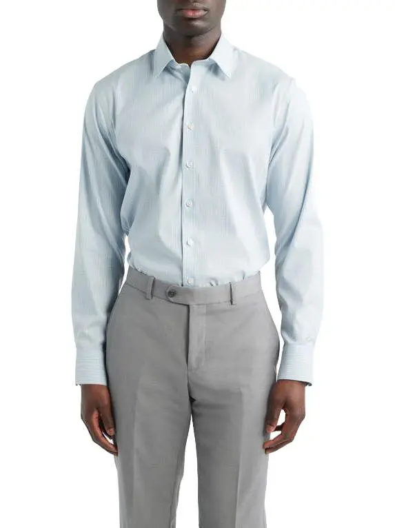 Nordstrom Trim Fit Premium Performance Dress Shirt - Blue Oakspire Grid
