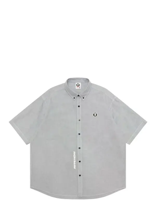 AAPE BY *A BATHING APE Logo-patch Short-sleeve Shirt - Grey