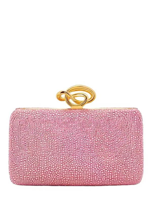 Oscar De La Renta Crystal Knot Handle Clutch - Pink