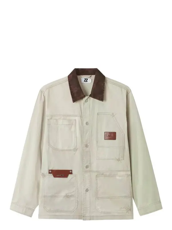 Izzue Logo-patch Shirt Jacket - Neutrals